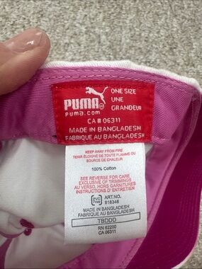 Puma | Accessories | Puma White Cap With Pink Ombre Brim | Poshmark